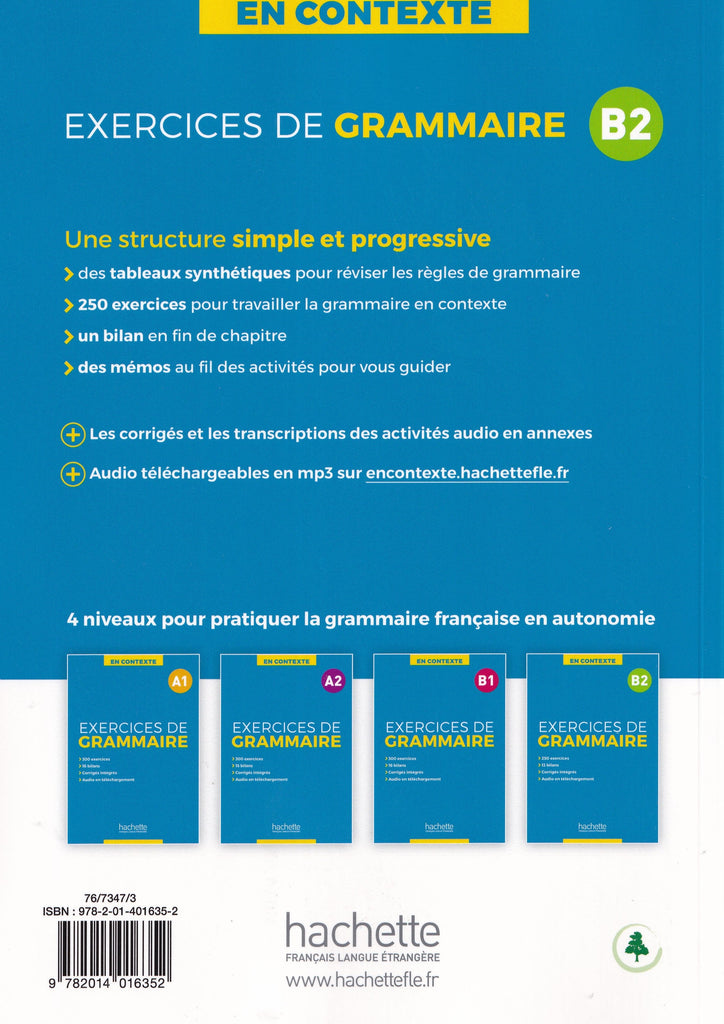 En Contexte: Exercices de grammaire B2 + audio MP3 - 9782014016352 - Bay Language Books