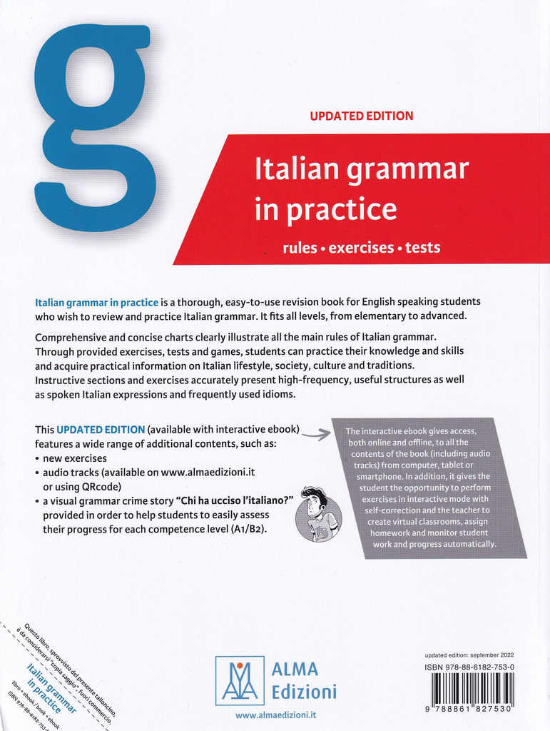Italian grammar in practice A1/B2 + interactive ebook - 9788861827530 ...