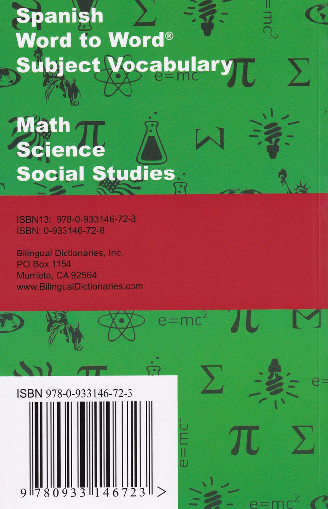 Maths Science & Social Studies English/Spanish Bilingual Dictionary ...