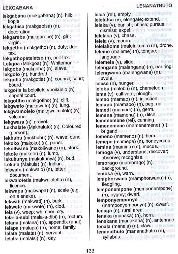 Setswana Dictionary: English-Setswana & Setswana-English 9780796006394 ...
