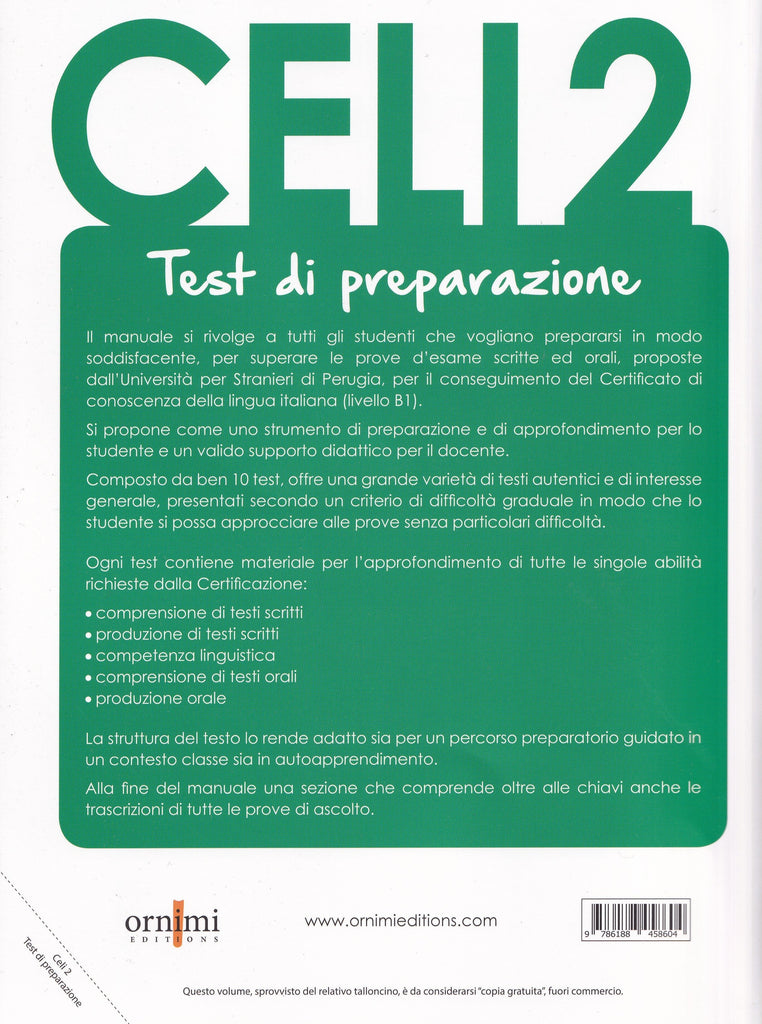 Celi 2 - Test di preparazione + online audio. B1 - 9786188458604 - Bay ...