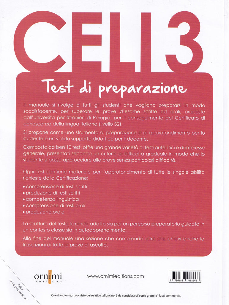 Celi 3 - Test di preparazione + online audio. B2 - 9786188458642 - Bay ...