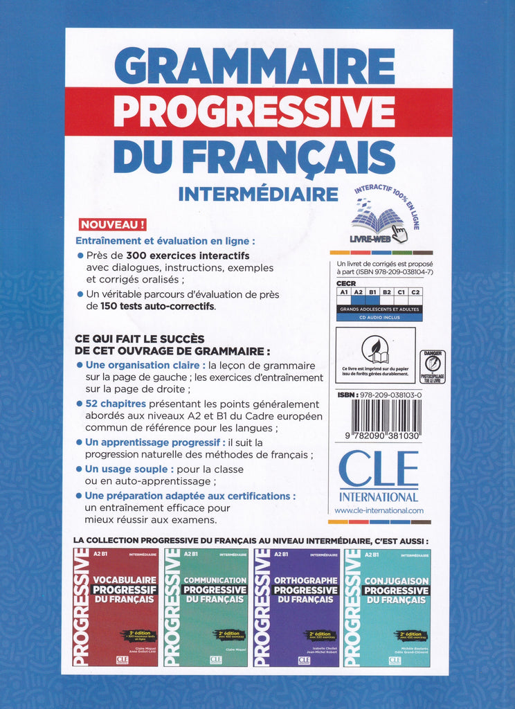 Grammaire progressive du français. Intermédiaire A2/B1 - 9782090381030 ...