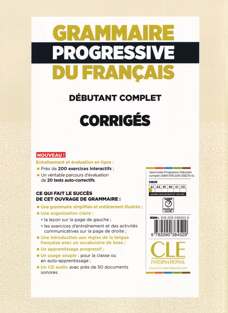 Grammaire progressive du français débutant complete A1.1 9782090384529 ...