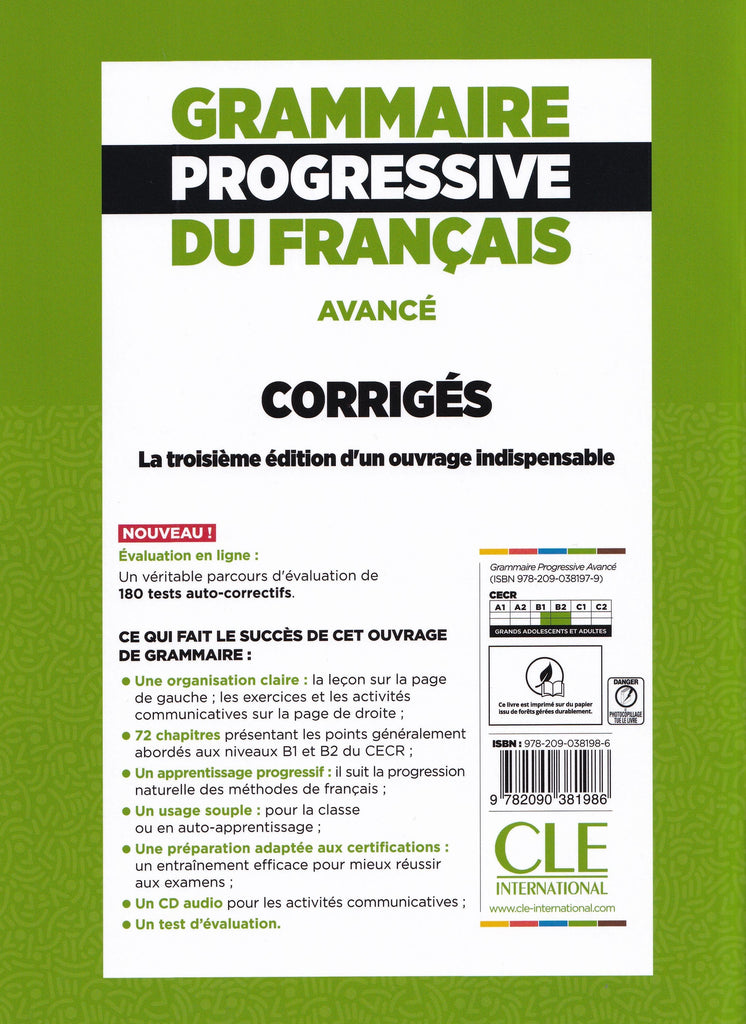 Grammaire progressive du français - avancé B1/B2 - 9782090381986 - Bay ...
