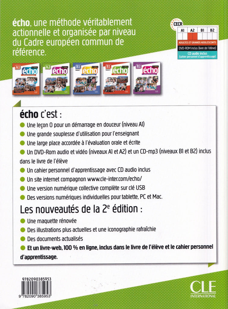 Echo - Niveau A2 - Guide pédagogique - 9782090385953 - Bay Language Books