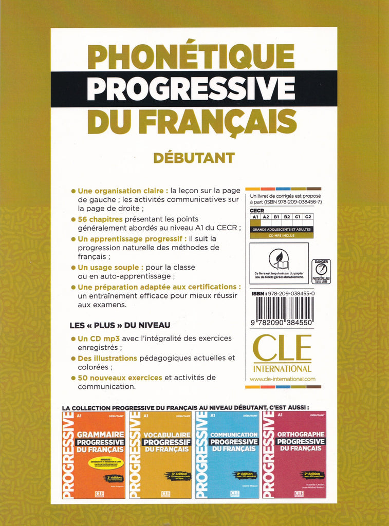 Phonétique progressive du français - débutant A1A2 +CD - 9782090384550 ...