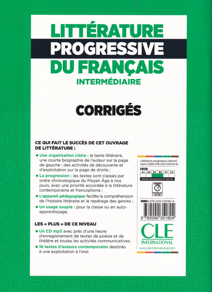 Littérature progressive du français intermédiaire B1B2 - 9782090351804 ...