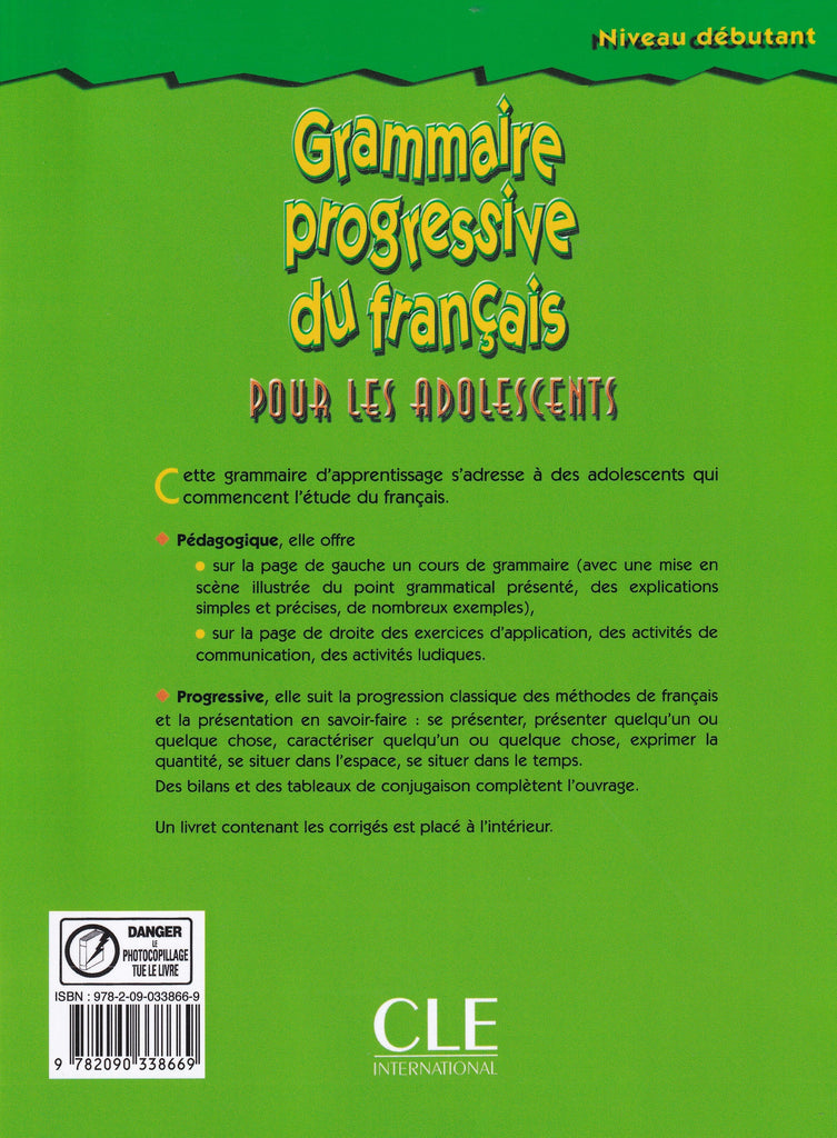 Grammaire progressive du français pour les adolescents - 9782090338669 ...