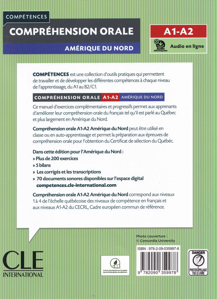 Compréhension orale. Amérique du Nord + audio - 9782090359978 - Bay ...