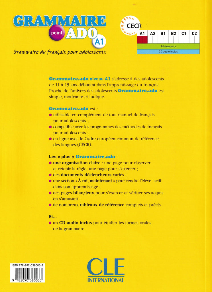 Grammaire point ado - A1 + CD - 9782090380033 - Bay Language Books