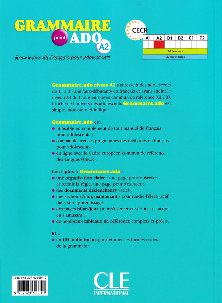 Grammaire point ado: Niveau A2 + CD - 9782090380040 - Bay Language Books