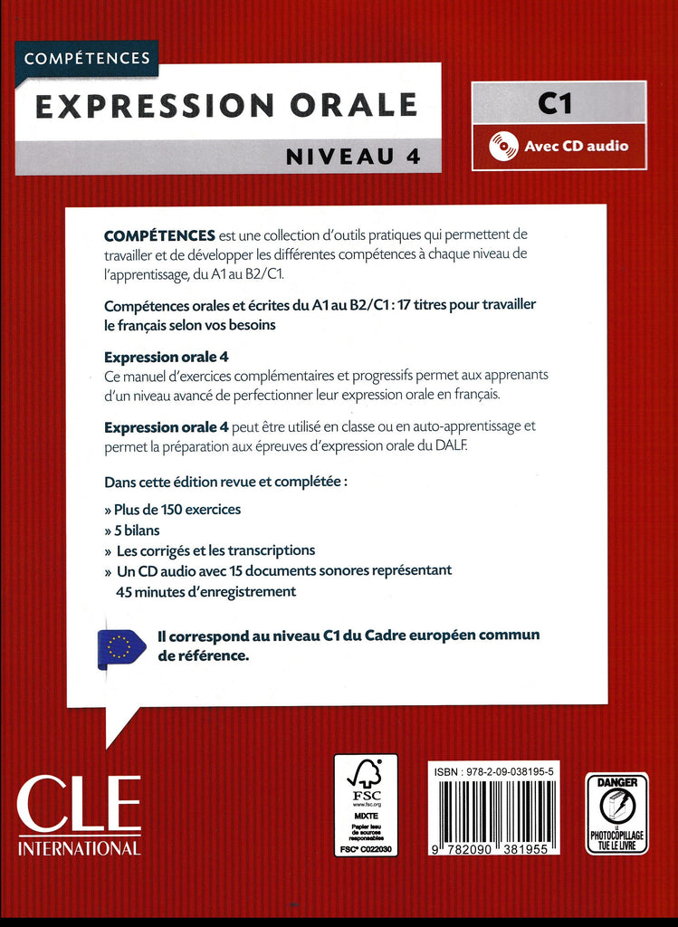 Competences: Expression orale 4 - Niveau C1 + CD - 9782090381955 - Bay ...
