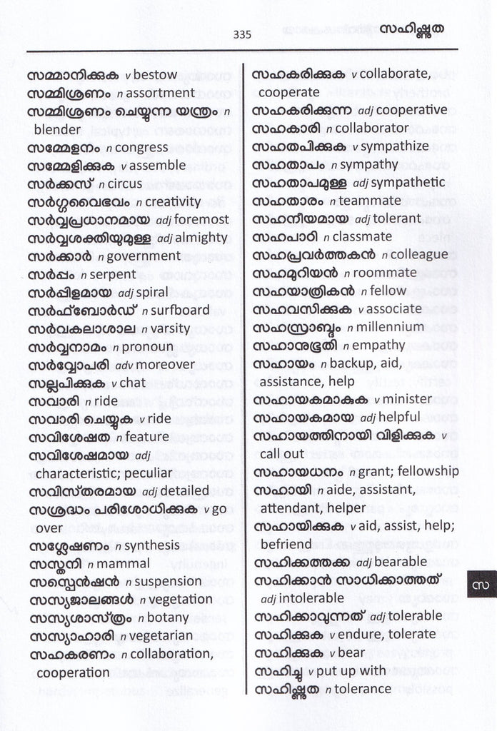 English-Malayalam & Malayalam-English Word-to-Word Exam Dictionary ...