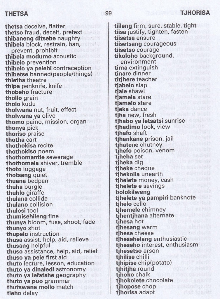 Shuters South Sotho / English Bilingual Dictionary - 9780796010469 ...