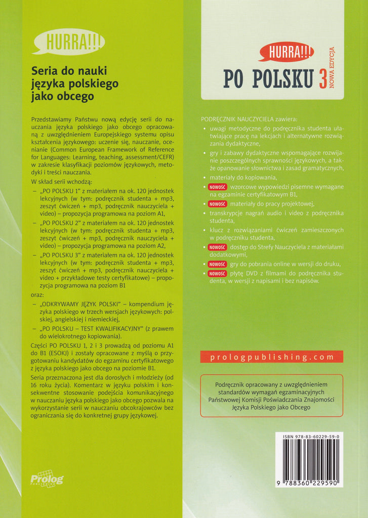 Hurra! Po Polsku 3 teacher's handbook - 9788360229590 - Bay Language Books
